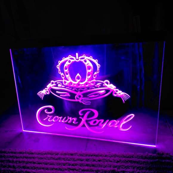 Other | Crown Royal Led Neon Purple Light Sign 8x12 | Poshmark